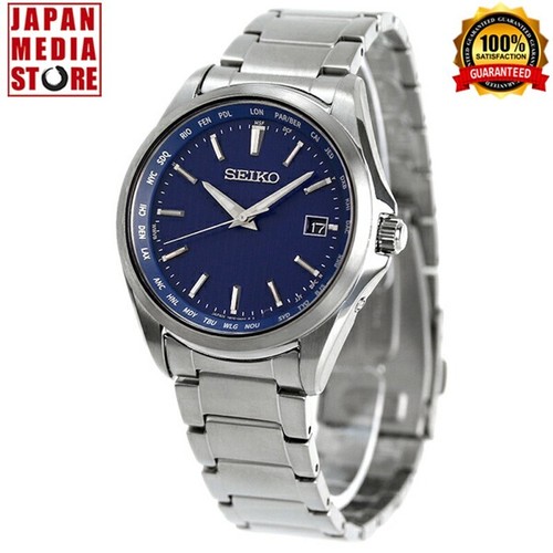 Seiko Selection SBTM289 Blue Dial Titanium Solar Atomic Radio Men Watch ...
