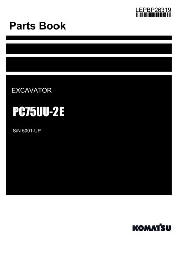 Komatsu PC75UU-2E Excavator Parts Catalog Manual SN PC75UU-2E | eBay
