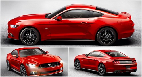 2015 FORD MUSTANGS GT 5.0 (red) POSTER 24 X 36 INCH High Quality Paper ...