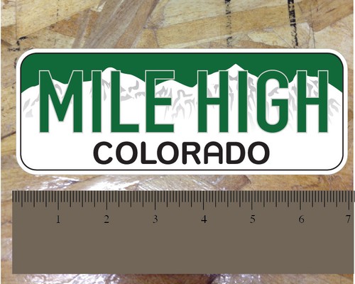 MILE HIGH Colorado CO license plate style green mountain bumper sticker ...