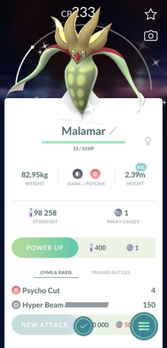 Pokémon🔄Go Shiny Malamar XXL (Inkay Evolution) | eBay