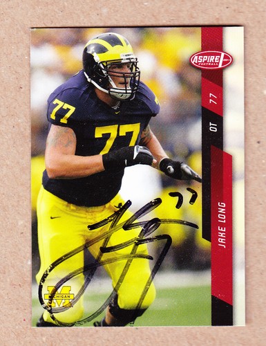 Jake Long signed 2008 Sage Aspire Rookie football card#26-Michigan ...