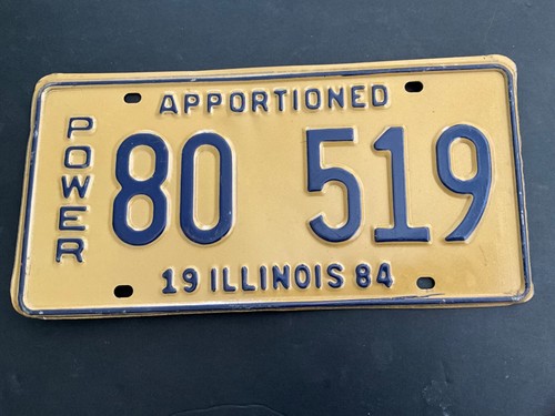 1984 Illinois Power Apportioned License Plate Tag 80 519 | eBay