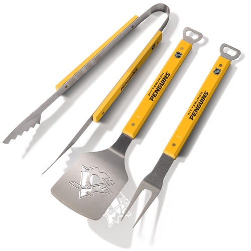 Pittsburgh Penguins 3 Piece BBQ Grill Tools Tongs Spatula Fork Gold | eBay