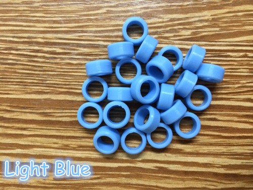 50pcs Large Type Dental Silicone Instrument Color Code Rings Light Blue ...