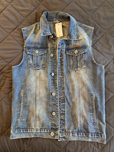 Vintage Explenchie Jenne Jean Vest Faded Blue NewW/Tag Size Small Very ...