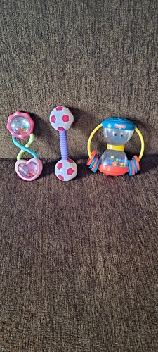 Vintage Fisher Price rattle, Sassy Pink Soccer ball rattle, Bright ...