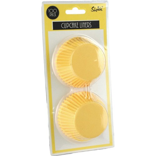 Yellow Paper Baking Cups 48mm Diameter Cupcake Cases Bulk Pack of 100 ...