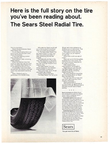 Sears Tires Print Ad Vintage 1960s Retail Space Age Man Cave Decor ...