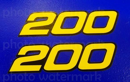 Yamaha IT200 2pc side cover yellow/black graphics decals stickers kit ...