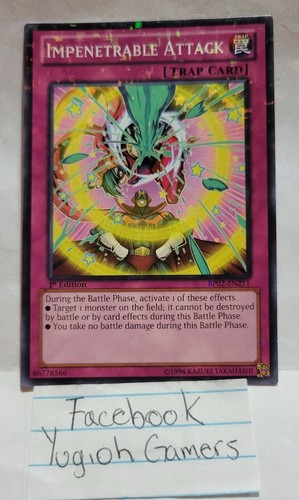 YUGIOH IMPENETRABLE ATTACK BP02-EN211 1 ST.ED MOSAIC RARE LIGHT PLAYED ...