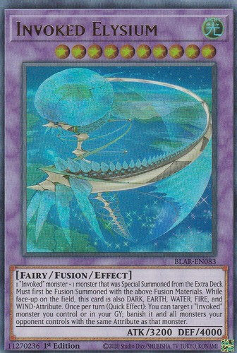 YUGIOH HOLO CARD INVOKED ELYSIUM BLAR-EN083 1ST EDITION | eBay