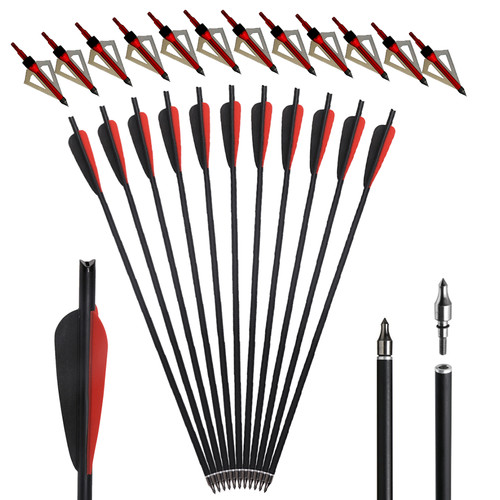 20'' Crossbow Bolts Carbon Arrows Broadheads Blade Arrowhead Archery Hunting | eBay