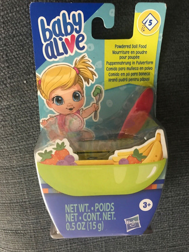 New Baby Alive DOLL FOOD Refill Set - 5 Powered Food Mixes plus Spoon ...
