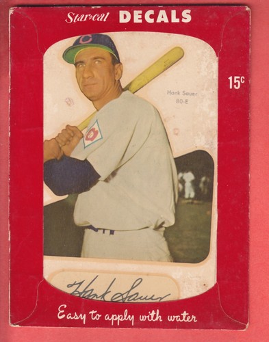 1952 STAR CAL DECALS HANK SAUER CUBS 80-E Type 1 | eBay