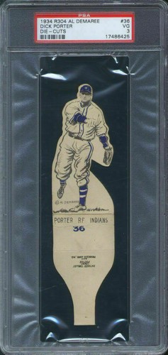 1934 R304 Al Demaree Die-Cuts #36 Dick Porter PSA 3 Cleveland Indians ...