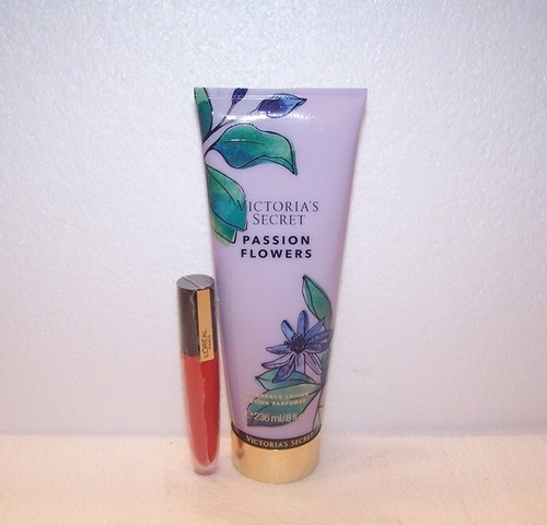 Victoria's Secret Passion Flowers Lotion w L'oreal Red Matte Lip Stain ...