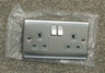 BG Nexus NBS22G Brushed Steel/Satin Chrome 13Amp Double Plug Socket 2 ...
