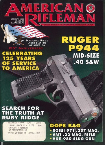 AMERICAN RIFLEMAN Ruger P944 Browning T-Bolt Rifle 1 1996 | eBay