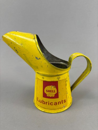 VTG 40s 50s ADVERTISING SHELL OILER w/ POUR SPOUT TIN METAL OIL ...