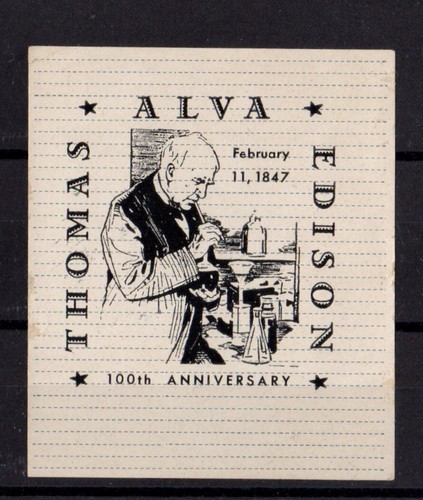 USA Advertising Stamp - 100th Anniversary of Thomas Alva Edison's ...