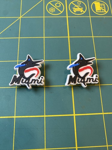 Miami Marlins Baseball Team Charm For Crocs Shoe Charms - 2 Pieces | eBay