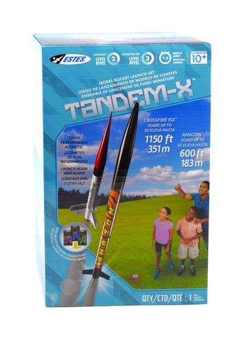 Estes 1469 Tandem-X 2 Pack Crossfire ISX & Amazon Flying Model Rocket ...
