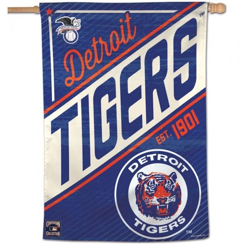 DETROIT TIGERS COOPERSTOWN 28"X40" HOUSE FLAG WALL BANNER MLB LICENSED ...