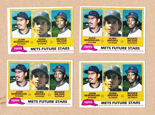 4 Mookie Wilson-Hubie Brooks 1981 Topps Rookie cards #259 New York Mets ...