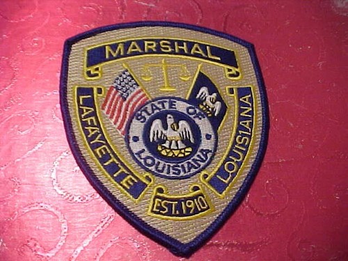 LAFAYETTE LOUISIANA MARSHAL POLICE PATCH SHOULDER SIZE USED NOT A BADGE ...