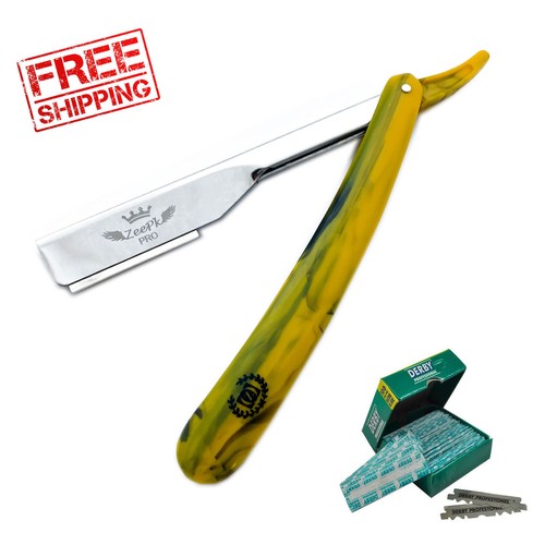 ZEEPK EXPOSED RAZOR BLADE HOLDER SHAVETTE BARBER SALON RASOIR + 100 ...