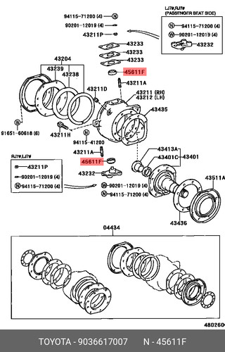 Genuine OE bearing for steering knuckle arm, 9036617007 for TOYOTA ...
