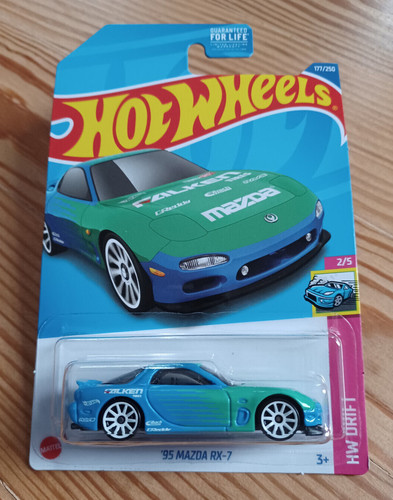 Hot Wheels '95 Mazda RX-7 Green Blue Falken 177/250 HW Drift 2022 RX7 ...