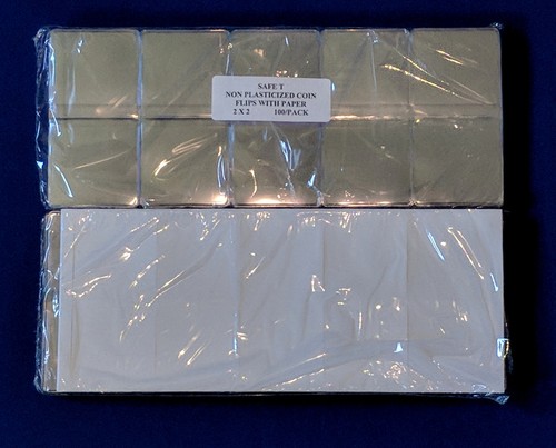 200 2X2 SAFE T Coin Flips Non-PVC Plastic with Paper Inserts - Safe for ...