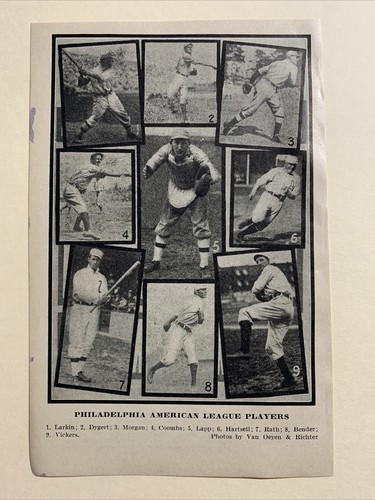 Philadelphia A’s Chief Bender Cy Morgan J Coombs 1909 Baseball Team 4X6 ...