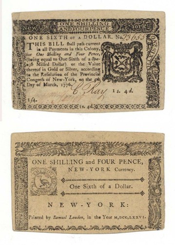 Colonial Currency - FR NY-186 - Mar. 5, 1776 - Colonial Paper Money ...