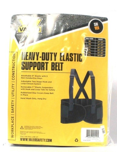 1 Valeo Heavy Duty Elastic Support Belt Med 32" To 42" Workplace Safety ...