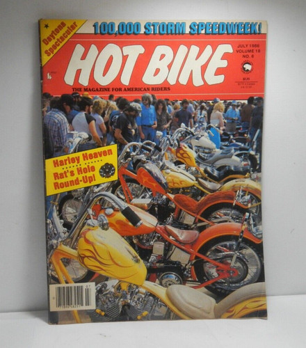 Vintage Hot Bike Magazine July 86 American Motorcycle Speedwell Cover ...