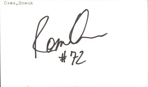 Roman Oben Signed 3x5 Index Card Cut Giants Browns Chargers Autograph ...