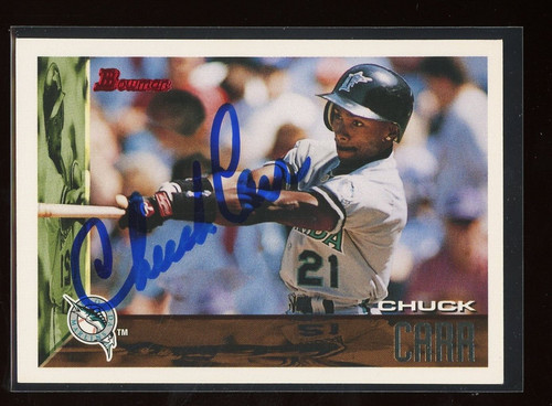 1996 Bowman CHUCK CARR Signed Card autograph auto RC astros MARLINS ...