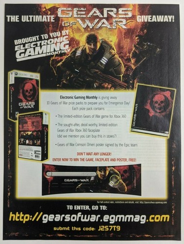 Gears of War EGM Print Ad Game Poster Art PROMO Limited Edition ...