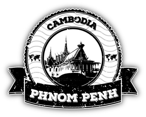 PHNOM PENH Cambodia Grunge Rubber Stamp Travel Car Bumper Sticker Decal ...
