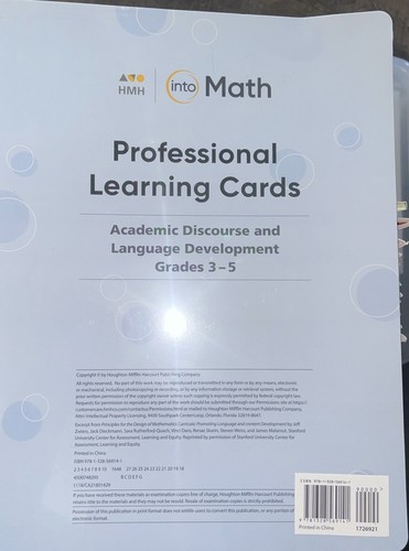 HMH Into Math Grades 3-5 Professional Learning Cards | eBay