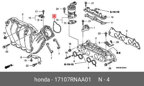 Genuine OE Gasket Rubber 17107RNAA01 for Honda 17107-RNAA01 | eBay