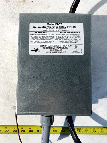 PROGRESSIVE DYNAMICS 50 AMP 240 VAC AUTOMATIC TRANSFER SWITCH PD52 for ...