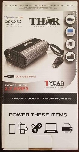 NEW Thor THPW 300/600 PPI Power Inverter for Automotive 12V Adapter 2 ...