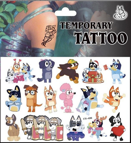 NEW BLUEY THEME FUN PARTY TATTOOS (1 SHEET ) | eBay Australia