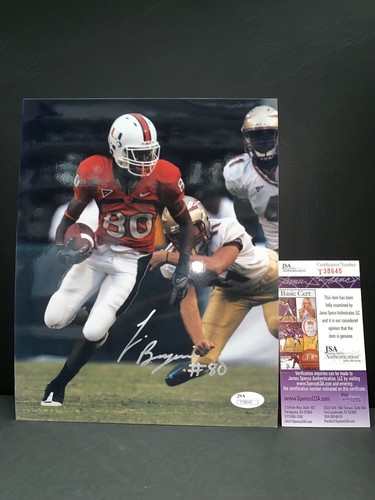 TRAVIS BENJAMIN MIAMI HURRICANES AUTOGRAPHED 8X10 PHOTO JSA COA T38645 ...
