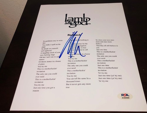 Mark Morton Lamb Of God Redneck Signed Lyric Sheet PSA RARE A | eBay