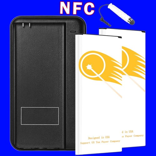 High-Performance 2x 6980mA NFC Battery Charger f Samsung Galaxy Note 4 ...